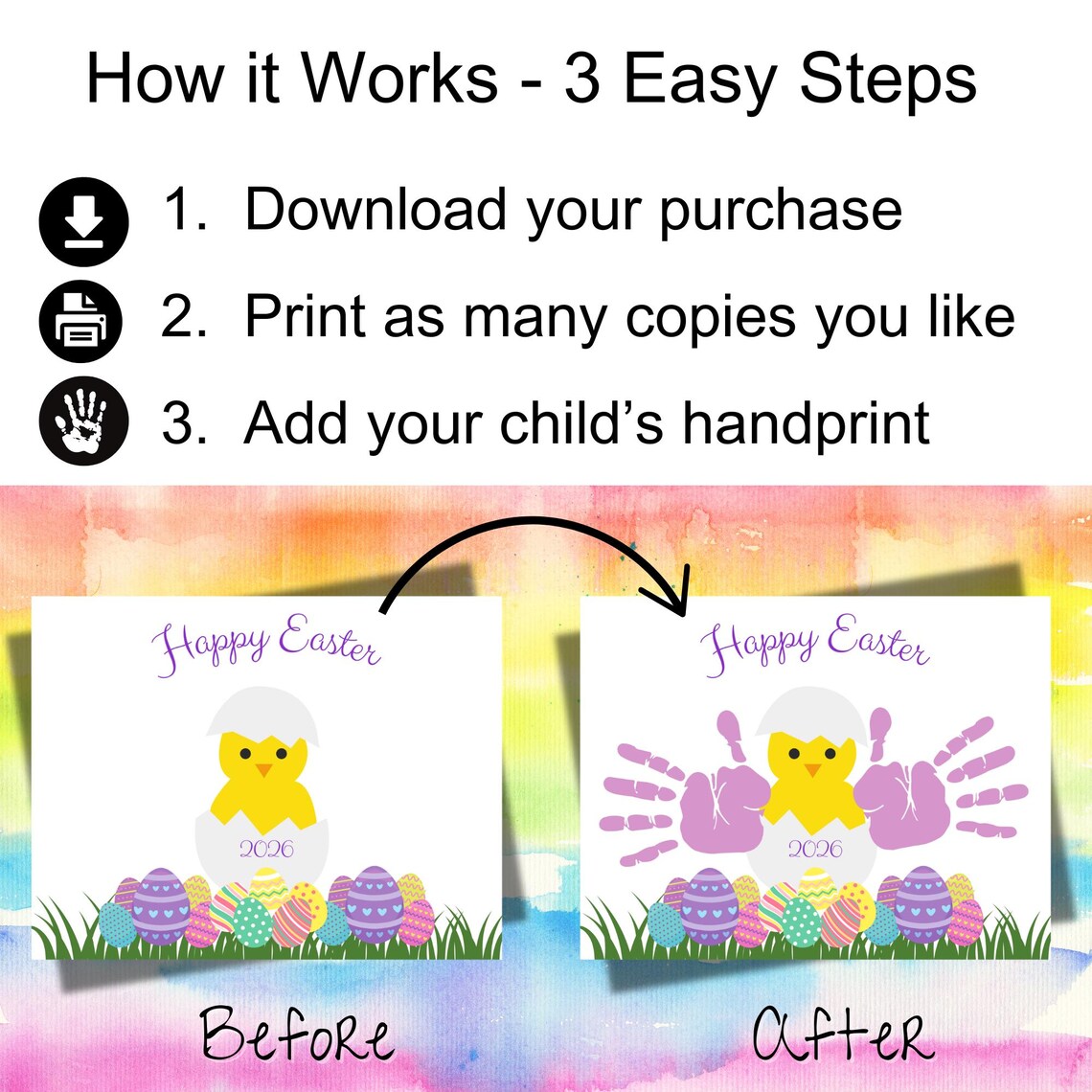Easter Handprint Craft, Handprint Art, Easter Keepsake, Baby Handprint ...