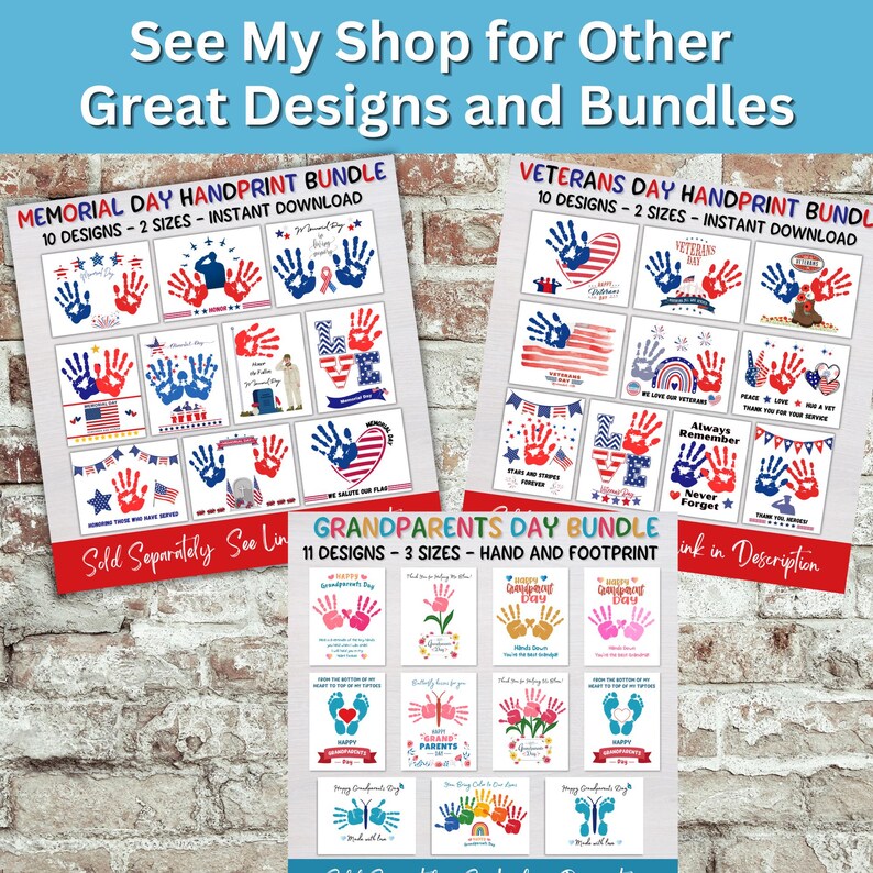 4th of July Handprint Art Bundle, 4th of July Handprint Craft ...