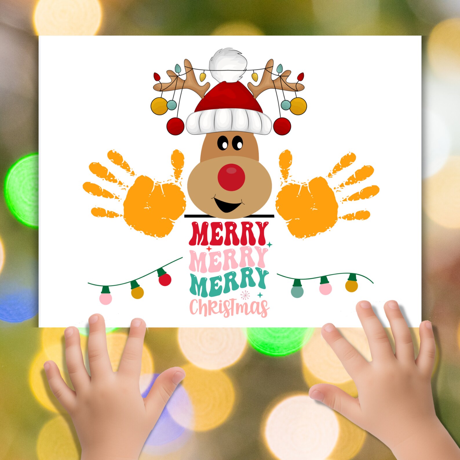 Christmas Handprint Craft, Handprint Art Reindeer Handprint, Christmas ...