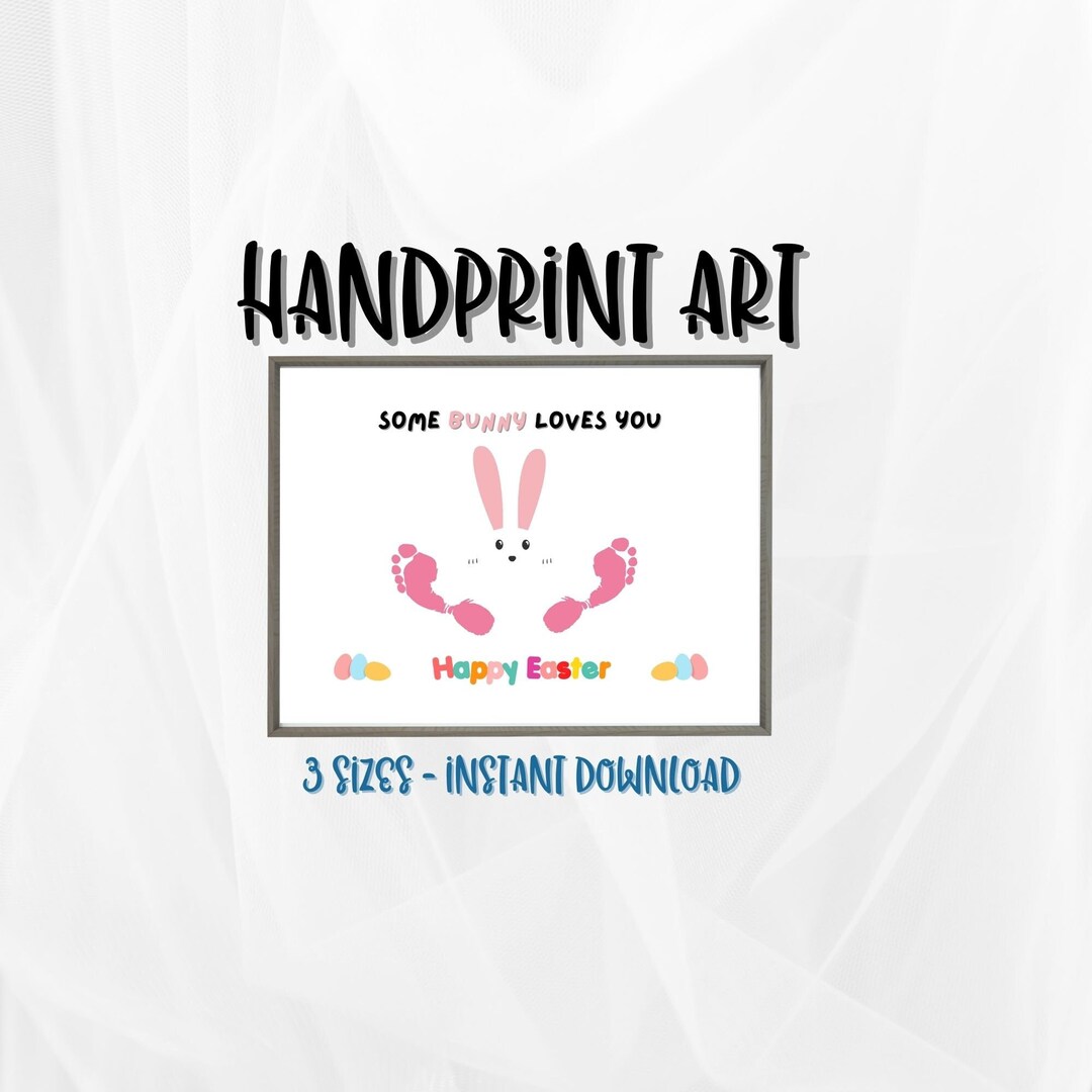 Handprint Art / Footprint Art Easter Craft, Easter Gift Memory Keepsake ...