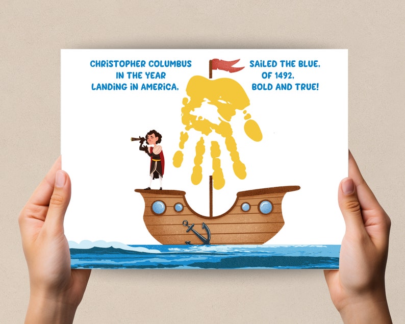 Columbus Day Handprint Craft, Handprint Art, Columbus Day Activity ...