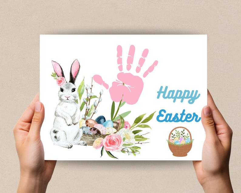 Easter Handprint Craft, Printable Handprint Art, Easter Handprint Gift ...