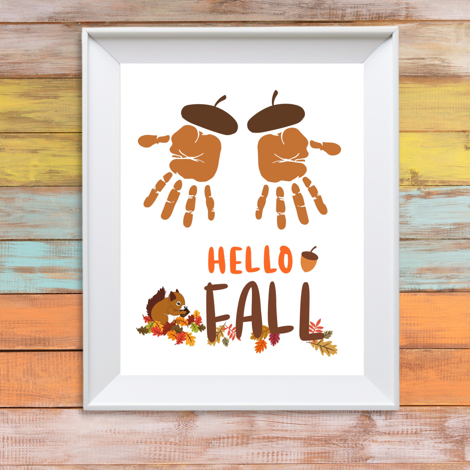 Fall Handprint Art, Acorn Handprint Craft, Preschool Activity for ...