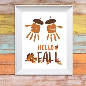 Fall Handprint Art, Acorn Handprint Craft, Preschool Activity for ...