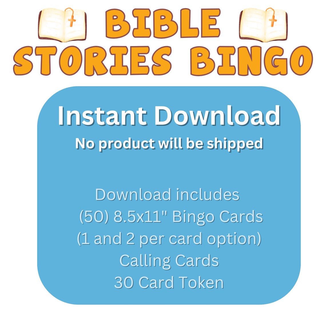 Bible Stories Bingo Game, 50 Printable Bingo Cards, Bible BINGO Game ...