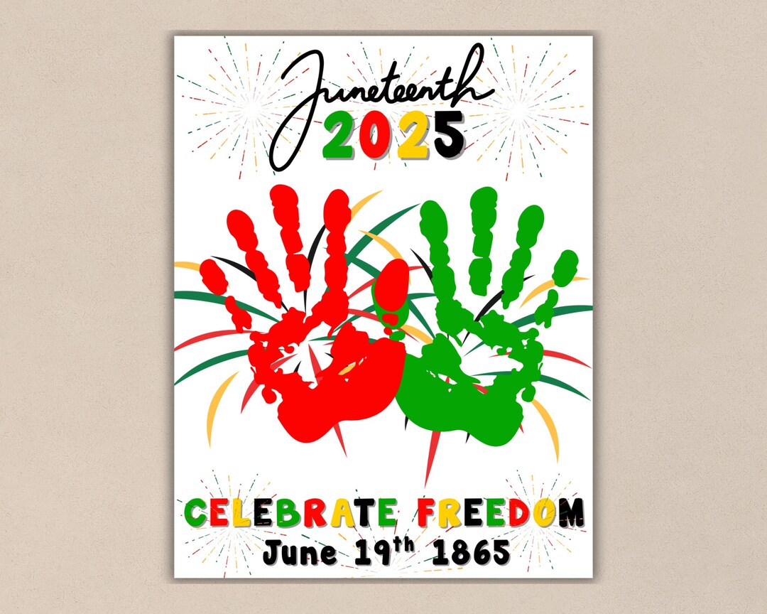 Juneteenth Handprint Craft, Handprint Activity, Handprint Keepsake ...