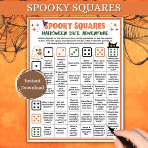 Halloween Icebreaker Dice Game, Halloween Printable Game for Adults ...