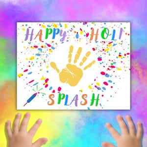 Holi Handprint Craft, Holi Handprint Art, Preschool Handprint Keepsake ...
