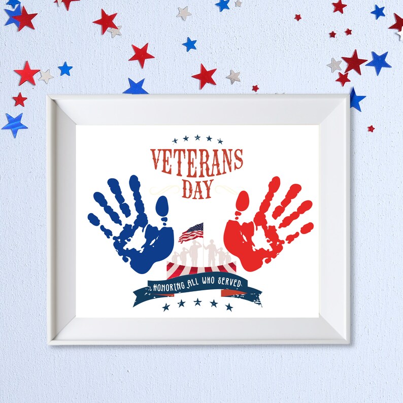 Veterans Day Handprint Art, Veterans Day Handprint Craft, Honoring All ...