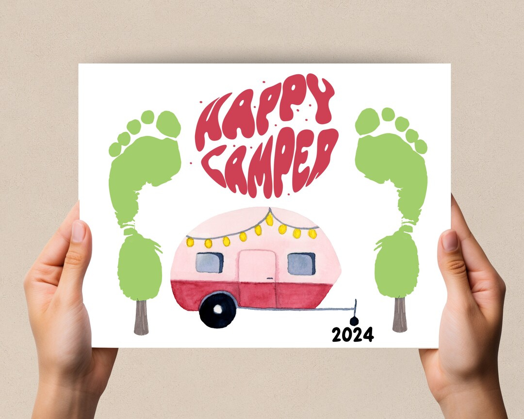 Summer Footprint Art. Happy Camper Craft for Babies, Toddlers. Activity ...