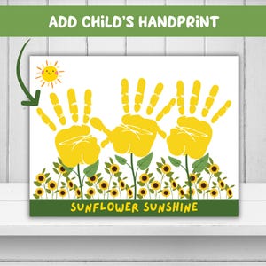Summer Handprint Art, Handprint Craft, Sunflower Handprint, Preschool ...