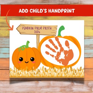 Halloween Handprint Art, Handprint Craft, Pumpkin Patch Preschool ...