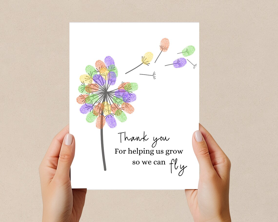 Teacher Appreciation Gift, Fingerprint Art, Handprint Craft Project ...