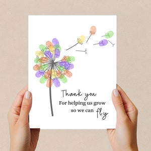 Teacher Appreciation Gift, Fingerprint Art, Handprint Craft Project ...