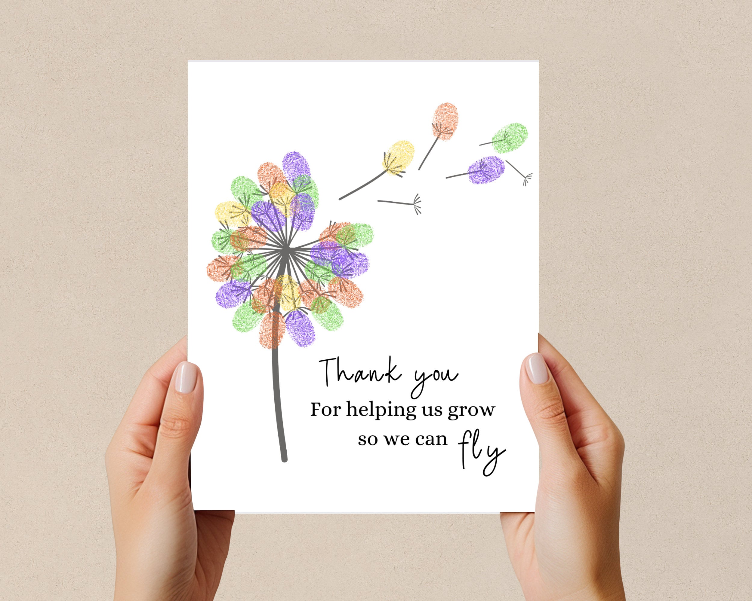 Teacher Appreciation Gift, Fingerprint Art, Handprint Craft Project ...