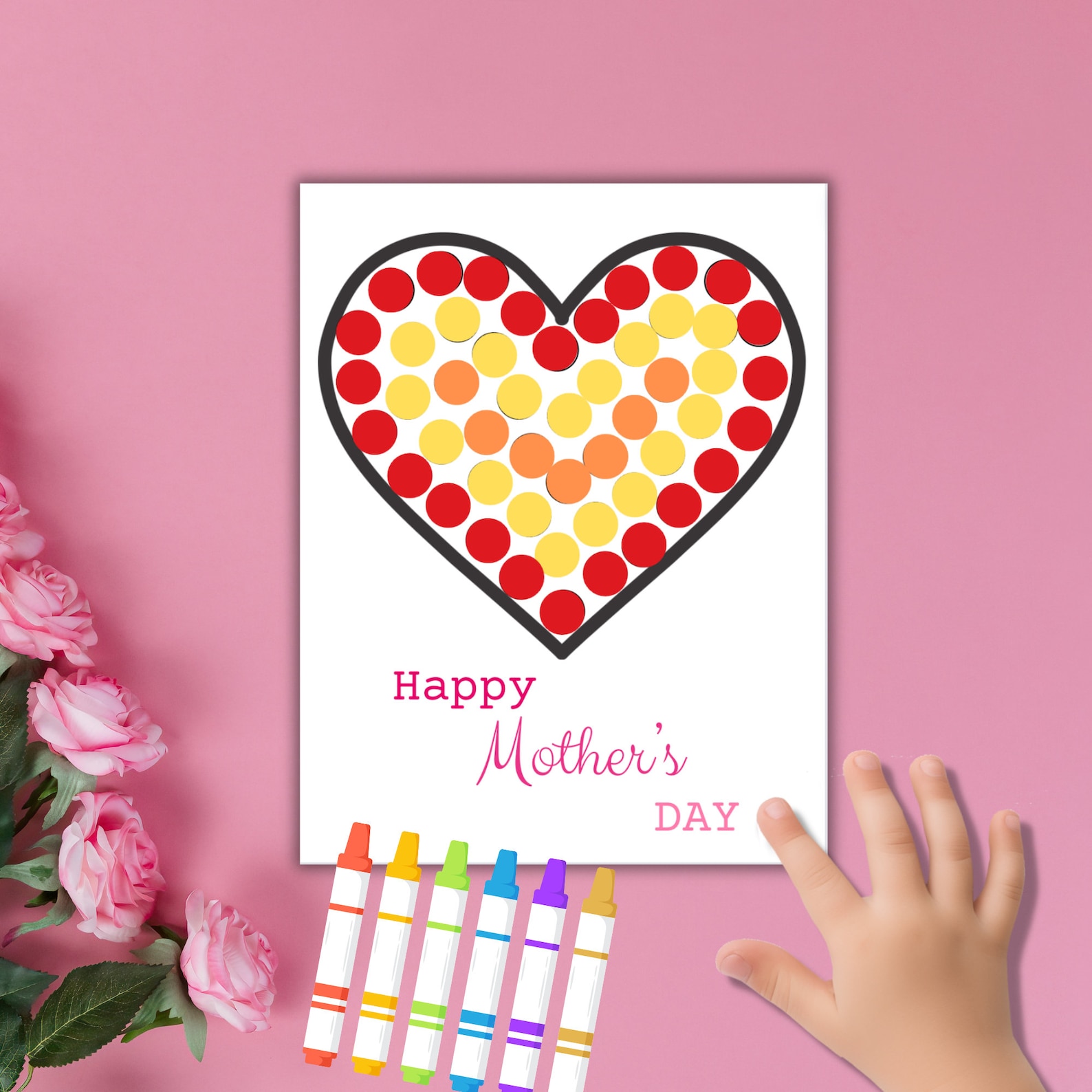 Mother's Day Dot Marker Heart Shaped Page for Preschoolers. Mother's ...