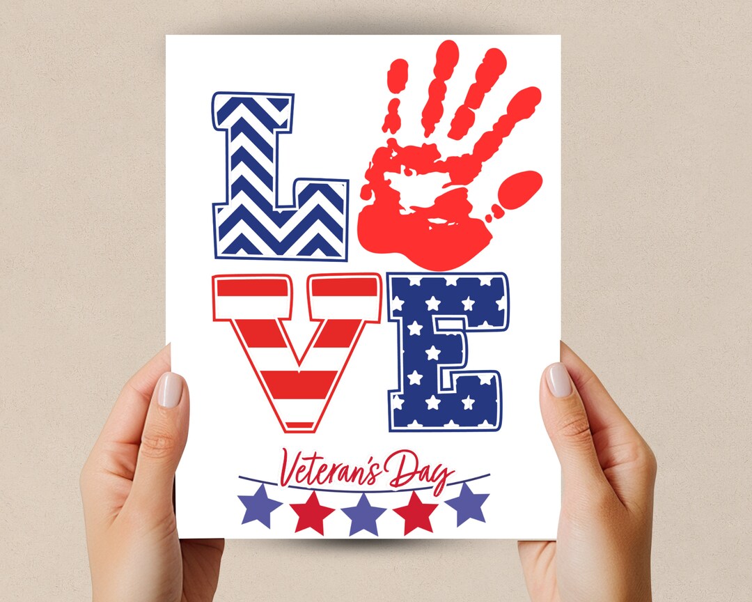 Veterans Day Handprint Art, Veterans Day Craft, Baby Toddlers Handprint ...
