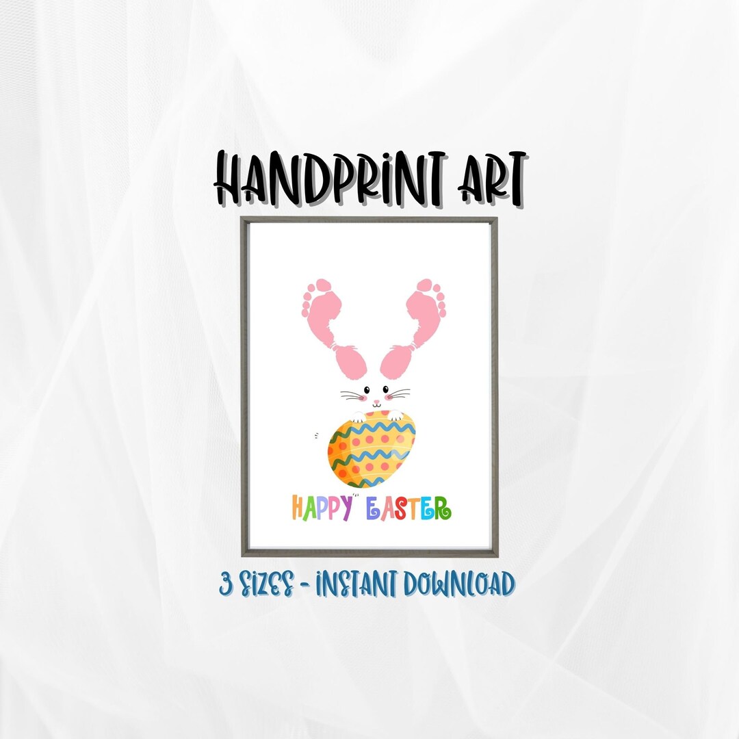 Handprint Art / Footprint Art Easter Craft, Easter Gift Memory Keepsake ...