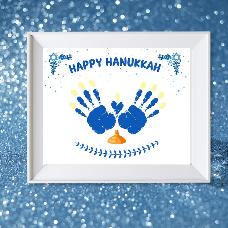 Hanukkah Handprint Craft, Handprint Art, Hanukkah Menorah, Preschool ...