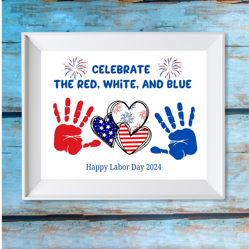 Labor Day Handprint Art, Labor Day Craft Activity, Preschool Activity ...