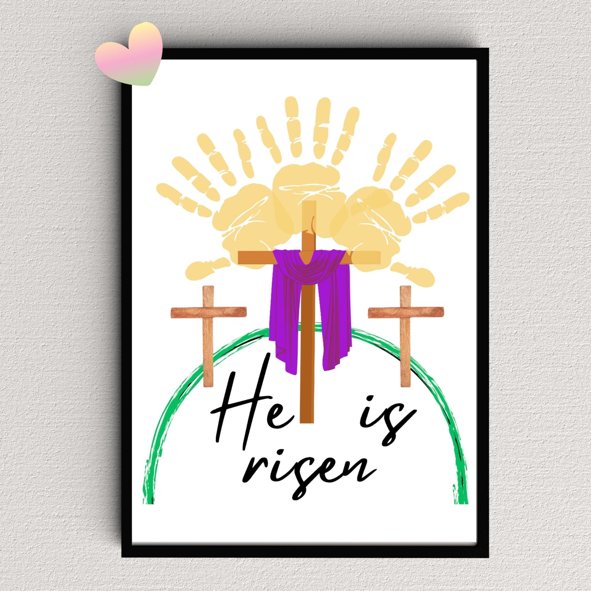 Easter Handprint Art, He Has Risen Craft, Easter Gift Memory Keepsake ...