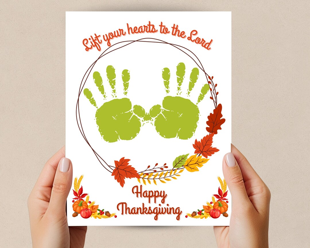 Christian Thanksgiving Handprint Craft, DIY Printable Gift, Printable ...