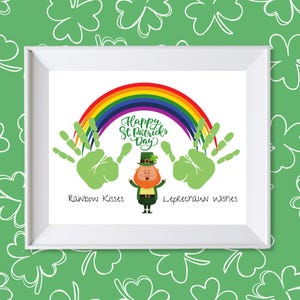 St Patrick's Day Handprint Art, St Patrick's Day Rainbow Wishes and ...