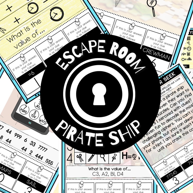 Pirate Ship Escape Room for Kids, Printable Escape Room Kit, Escape ...