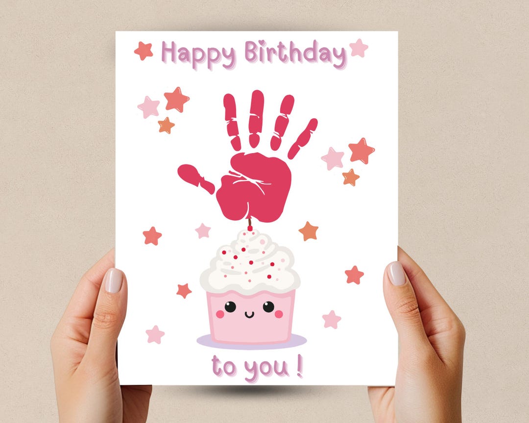 Birthday Handprint Art, Birthday Handprint Craft, Printable Activity ...