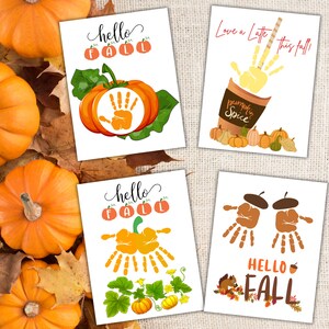 Fall Handprint Art Bundle, Fall Handprint Craft, Printable Activity for ...