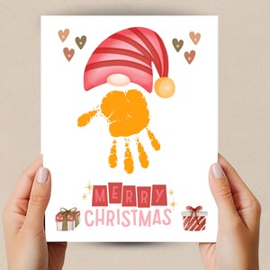 Christmas Handprint Craft, Handprint Art Christmas Boho Gnome ...