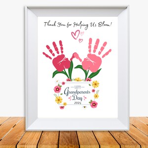 Grandparents Day Handprint Art, Preschool Handprint Craft Activity for ...