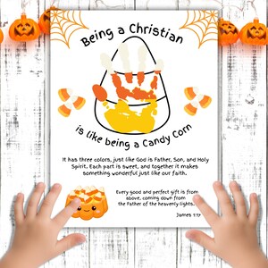 Halloween Christian Handprint Craft, Candy Corn Handprint Art ...