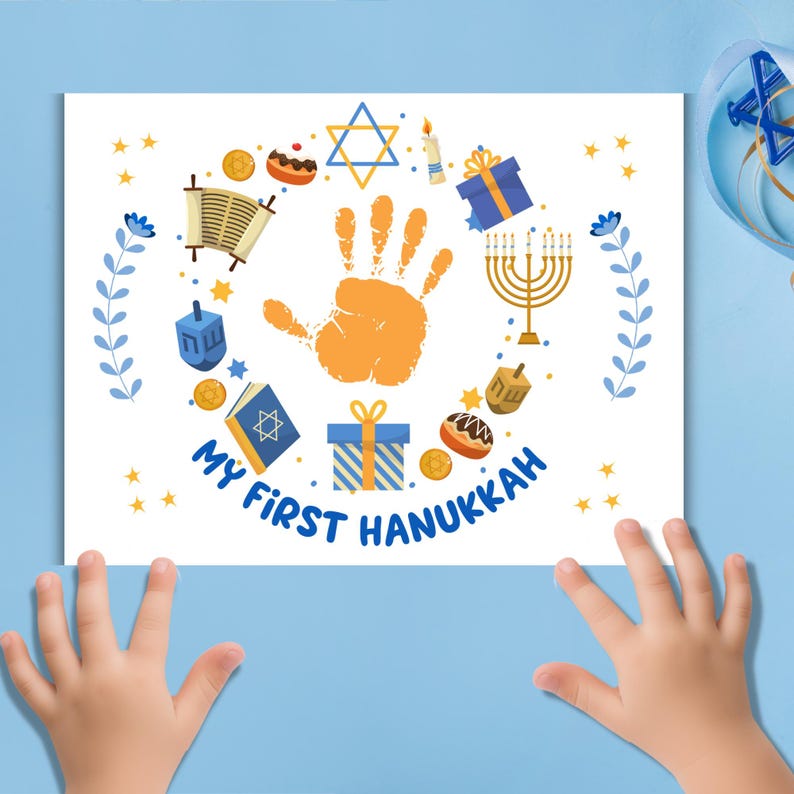 Hanukkah Handprint Craft, Handprint Art, First Hanukkah, Preschool ...