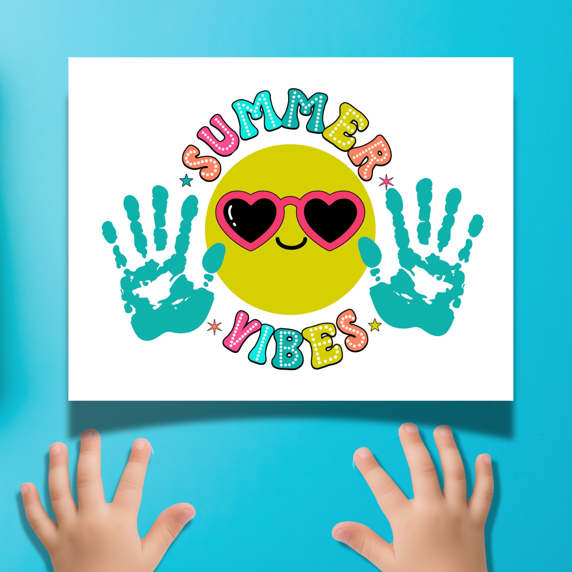 Summer Handprint Art, Preschool Activity for Babies, Toddlers. Summer ...