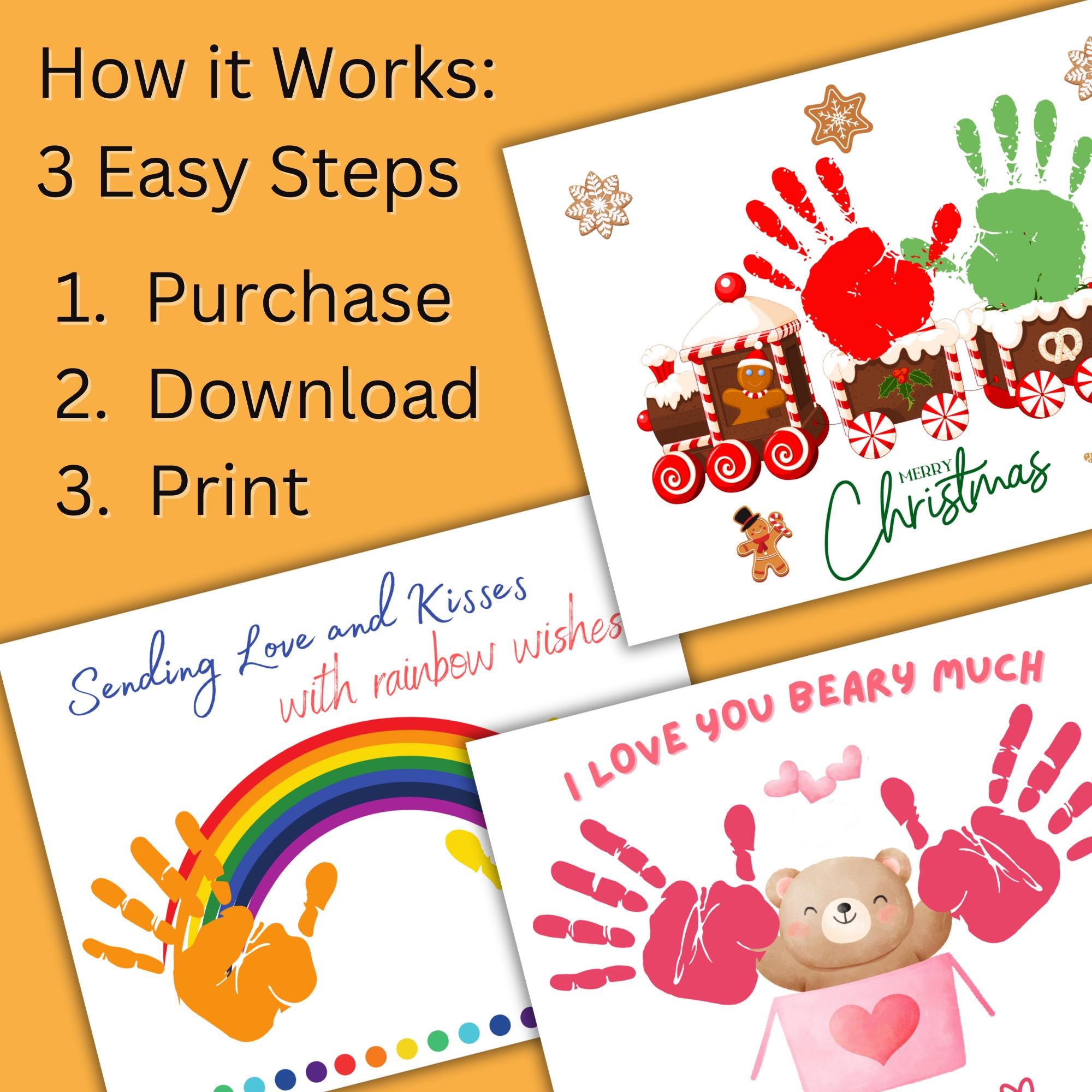 2026 Handprint Calendar, Printable Handprint Christmas DIY Gift ...
