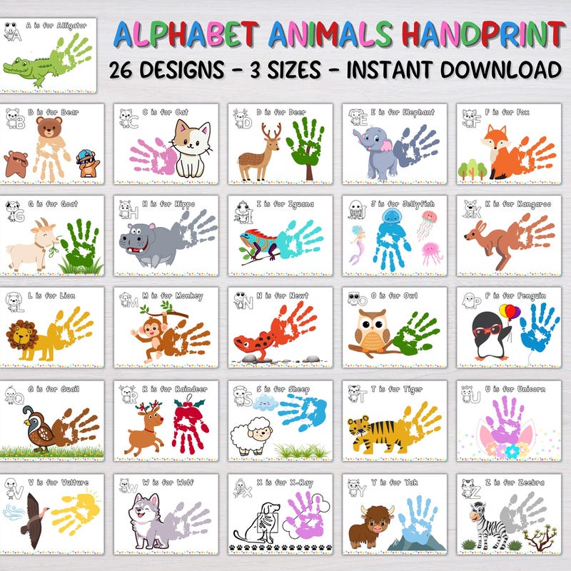Handprint Alphabet - Etsy