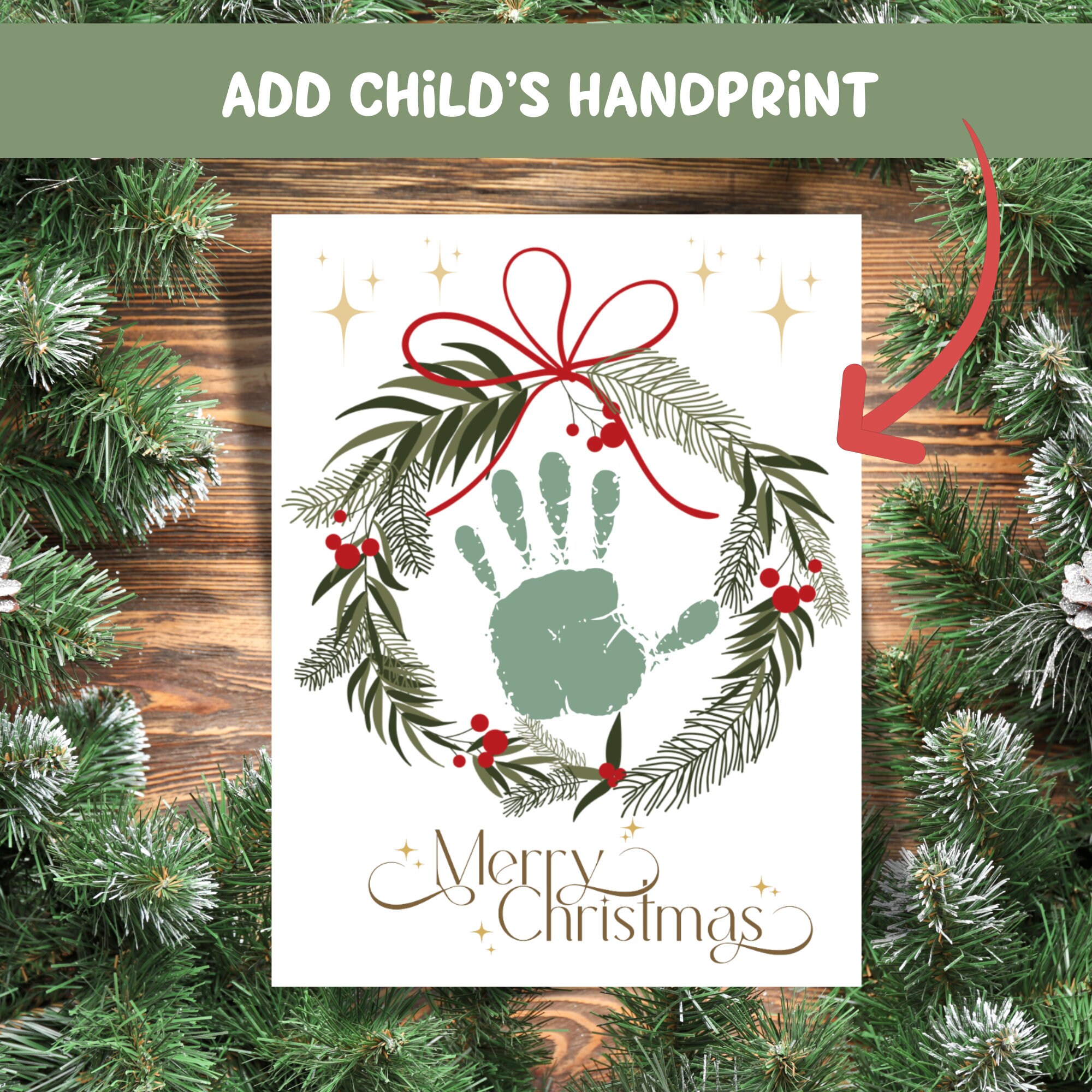 Christmas Handprint Craft, Handprint Art, Christmas Wreath, Christmas ...