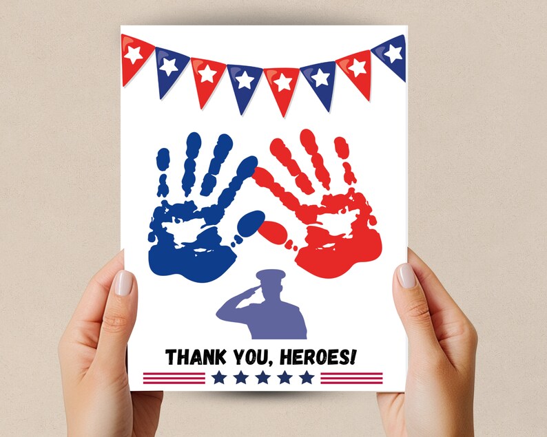 Veterans Day Handprint Art, Veterans Day Craft, Thank You Heroes, Baby ...