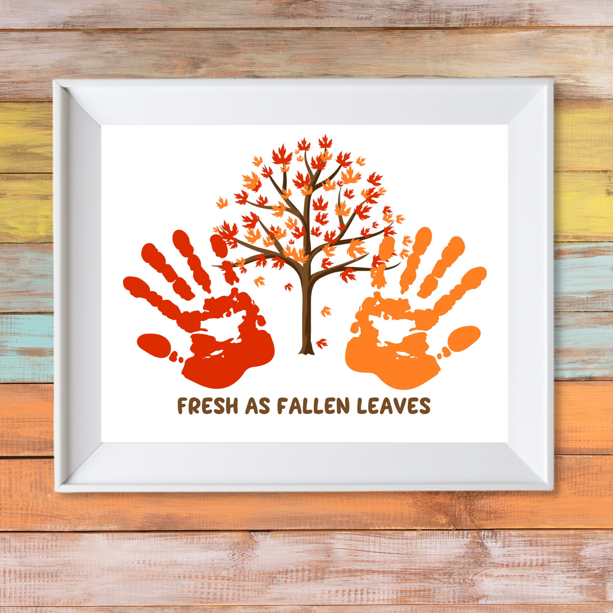 Fall Handprint Art, Handprint Craft, Fallen Leaves Preschool Activity ...