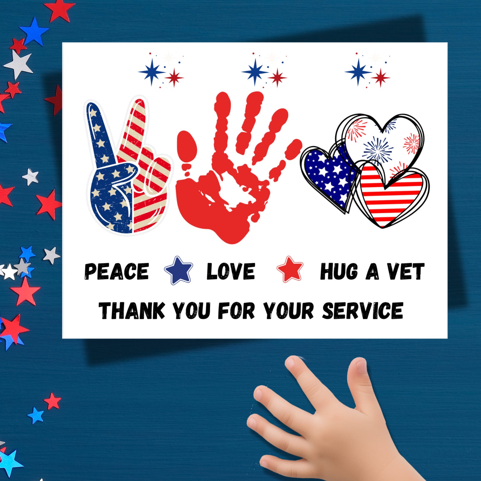 Veterans Day Handprint Art, Veterans Day Handprint Craft, Hug A Vet ...