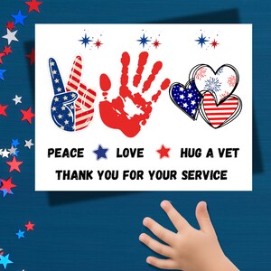 Veterans Day Handprint Art, Veterans Day Handprint Craft, Hug A Vet ...