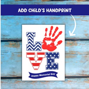 Memorial Day Handprint Art, Memorial Day Craft Activity for Toddler ...