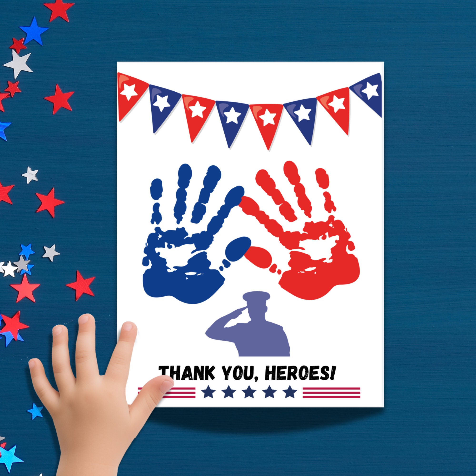 Veterans Day Handprint Art, Veterans Day Craft, Thank You Heroes, Baby ...