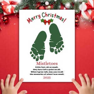 Footprint Mistletoes Christmas Craft Poem, Footprint Art, Christmas ...