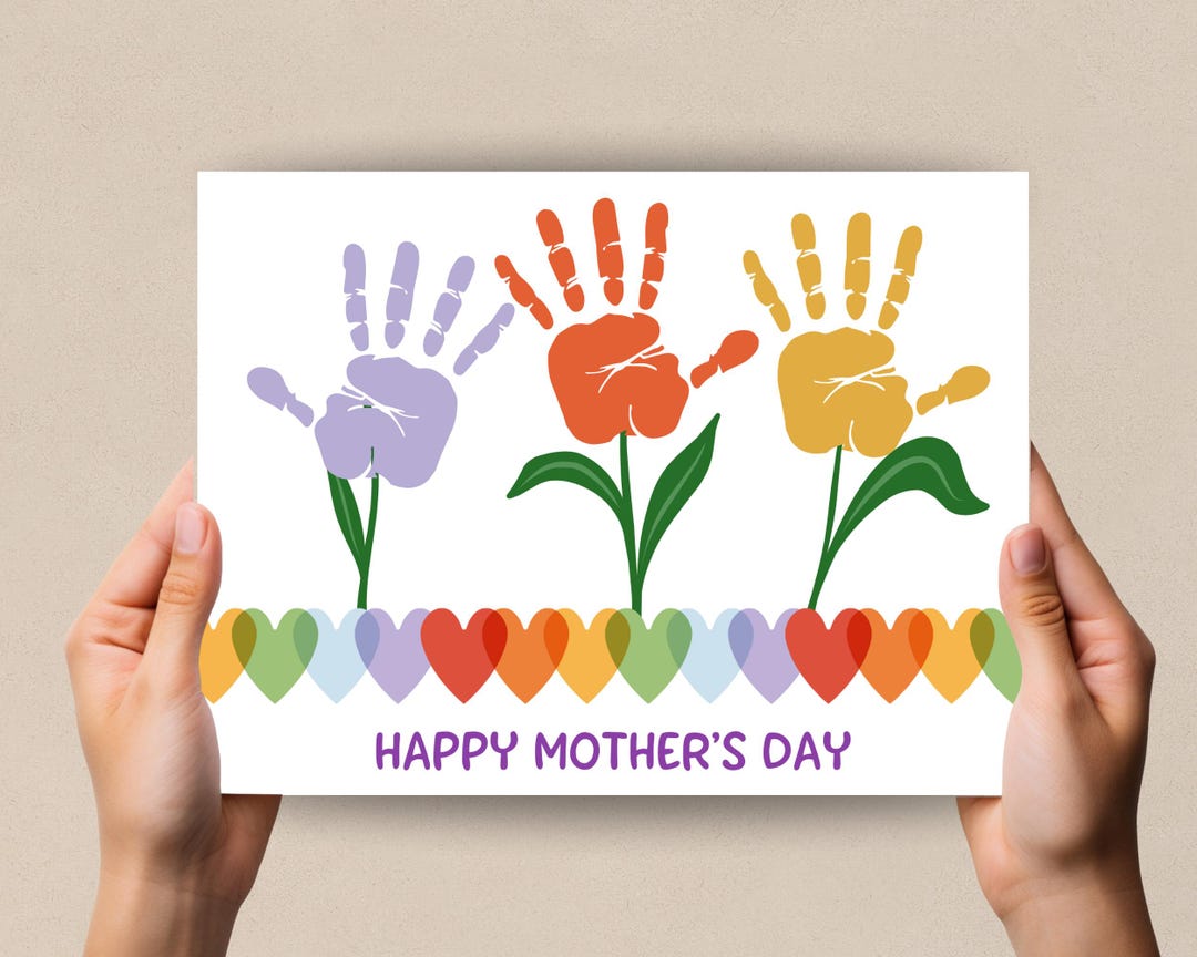Mother's Day Handprint Craft, Preschool Activity, Printable Gift for ...