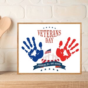 Veterans Day Handprint Art, Veterans Day Handprint Craft, Honoring All ...