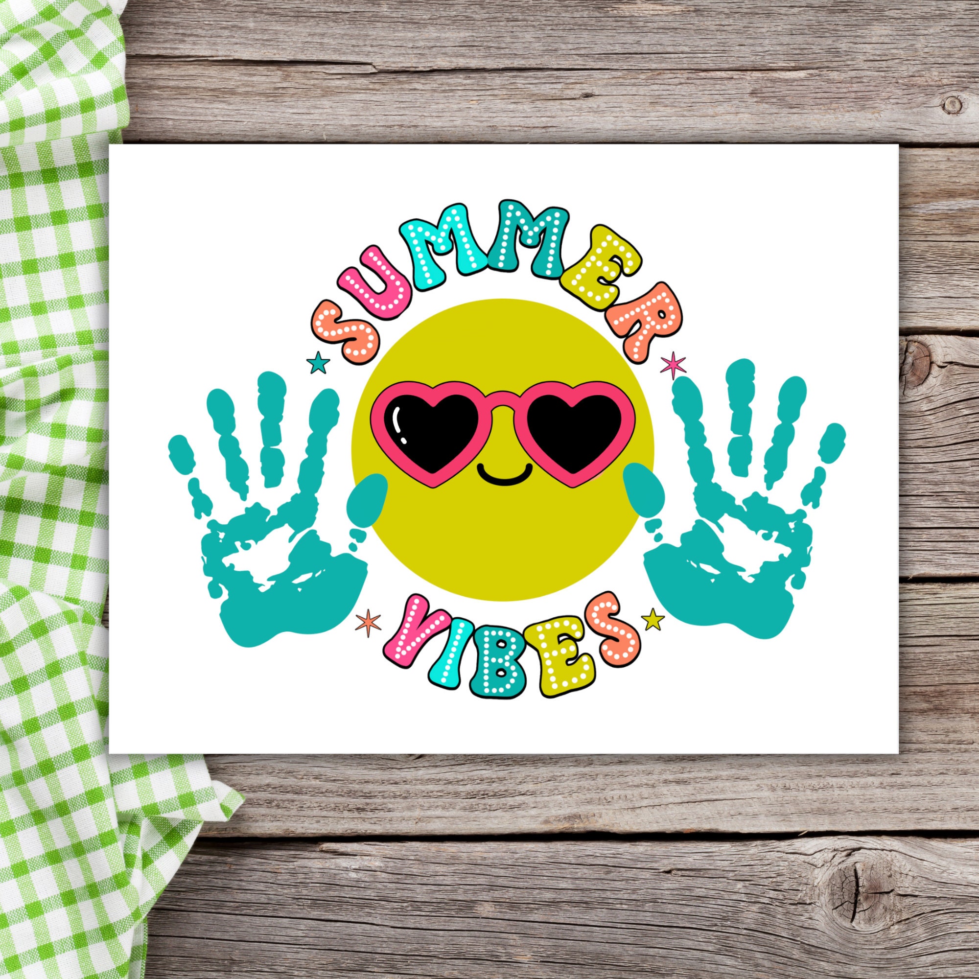 Summer Handprint Art, Preschool Activity for Babies, Toddlers. Summer ...
