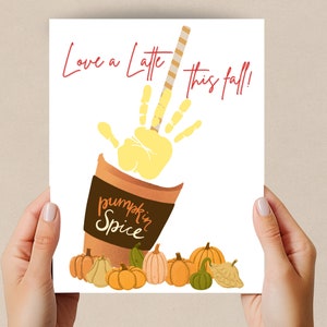 Fall Handprint Art, Latte Handprint Craft, Preschool Activity for ...