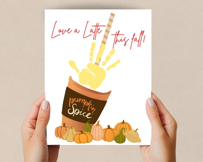 Fall Handprint Art, Latte Handprint Craft, Preschool Activity for ...